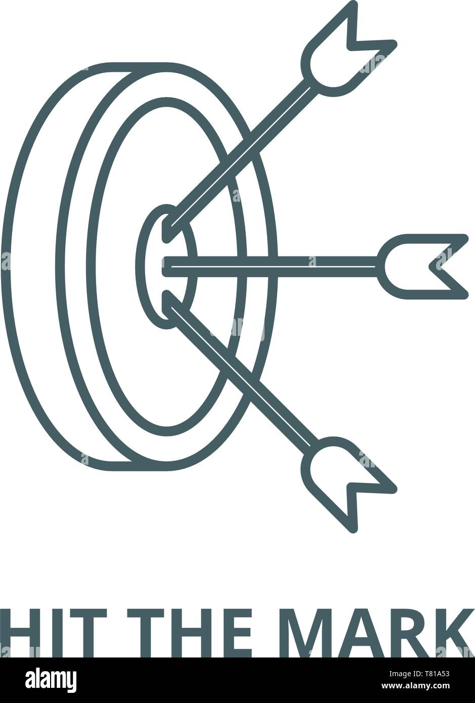 Hit the mark vector line icon, linear concept, outline sign, symbol ...