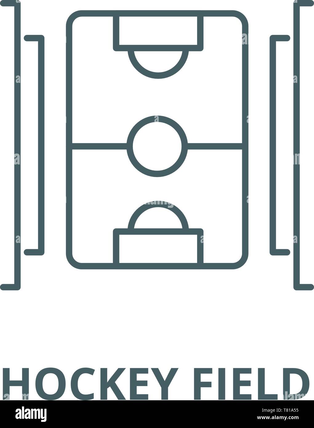 Hockey field vector line icon, linear concept, outline sign, symbol ...