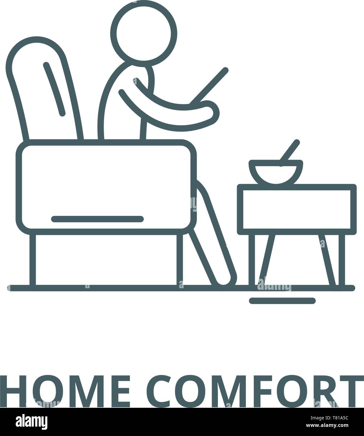 Home comfort vector line icon, linear concept, outline sign, symbol ...