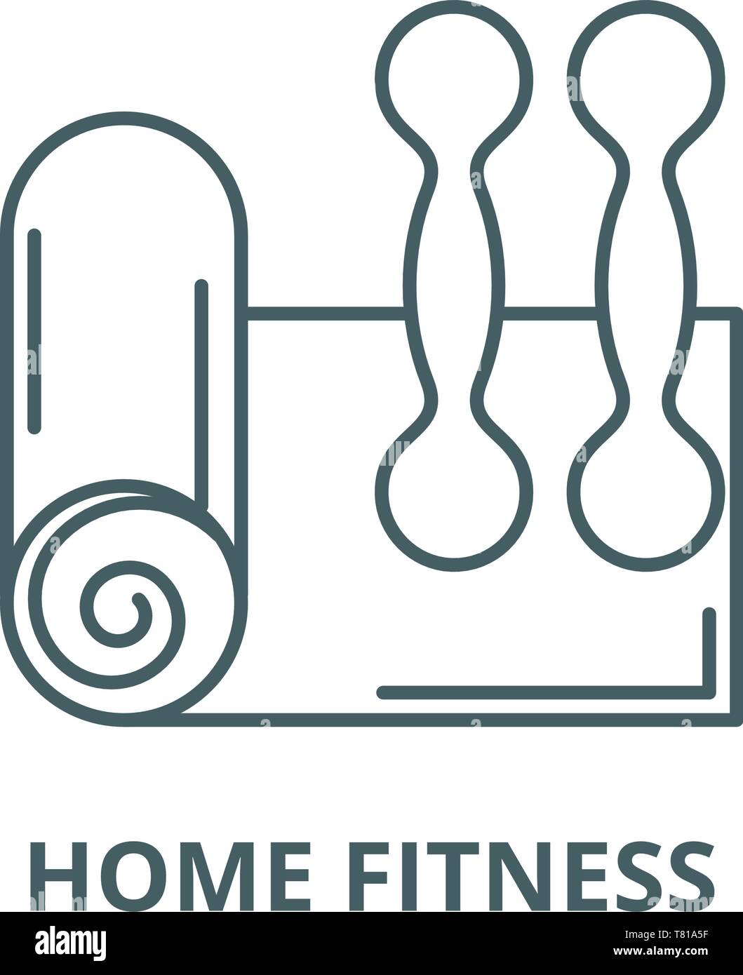 Home fitness vector line icon, linear concept, outline sign, symbol ...