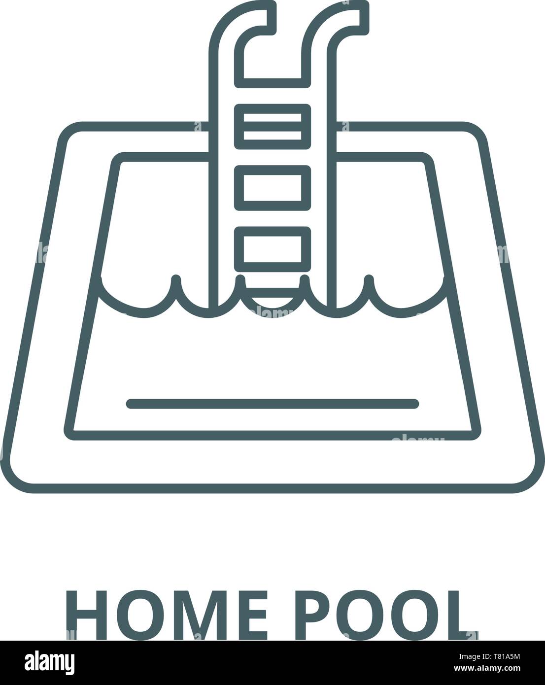 Home pool vector line icon, linear concept, outline sign, symbol Stock ...