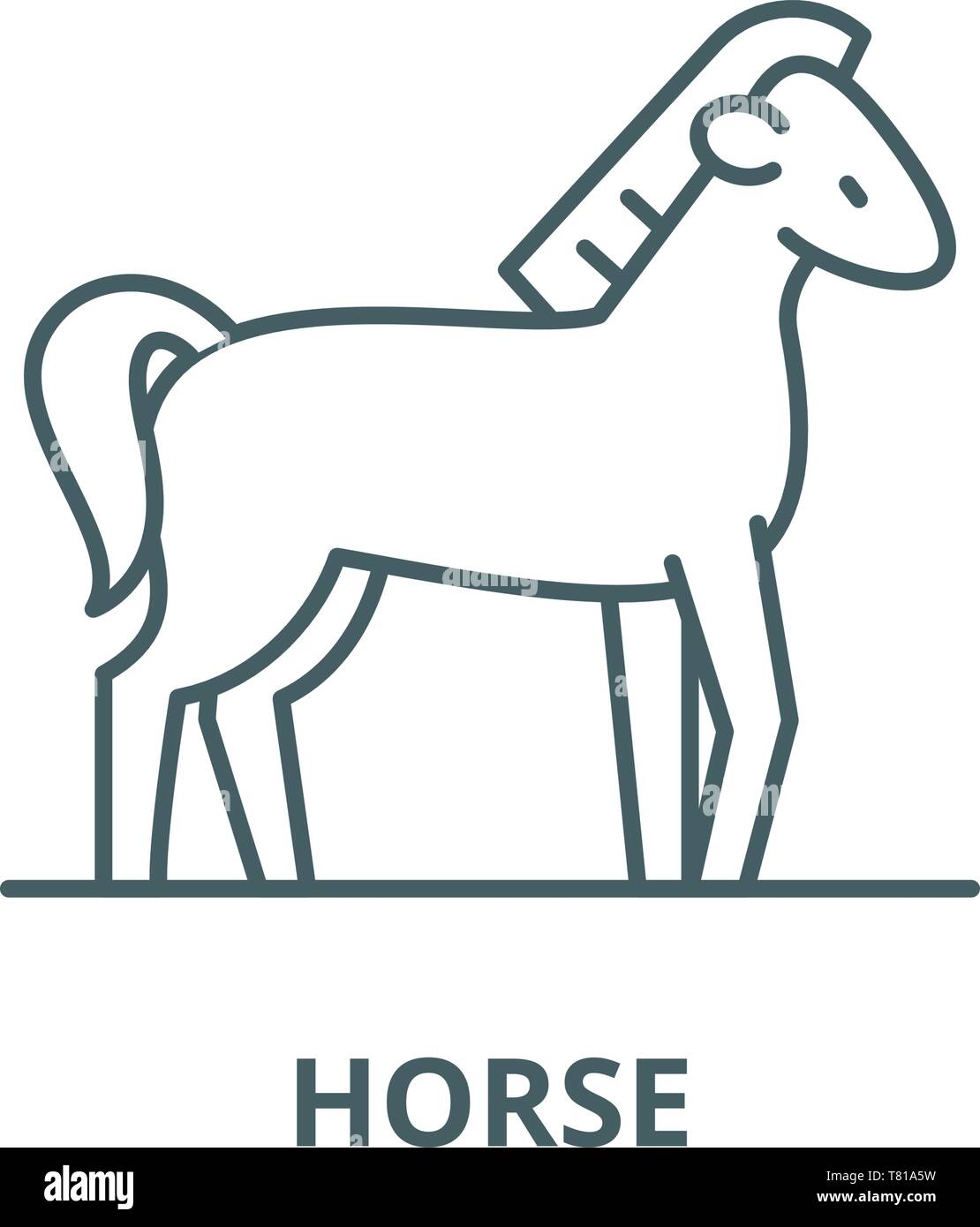 Horse vector line icon, linear concept, outline sign, symbol Stock ...