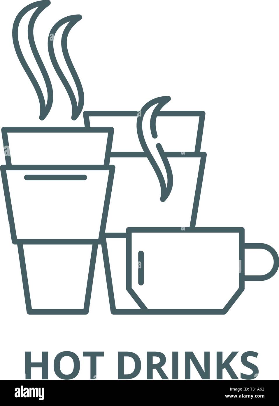 Hot drinks vector line icon, linear concept, outline sign, symbol Stock ...