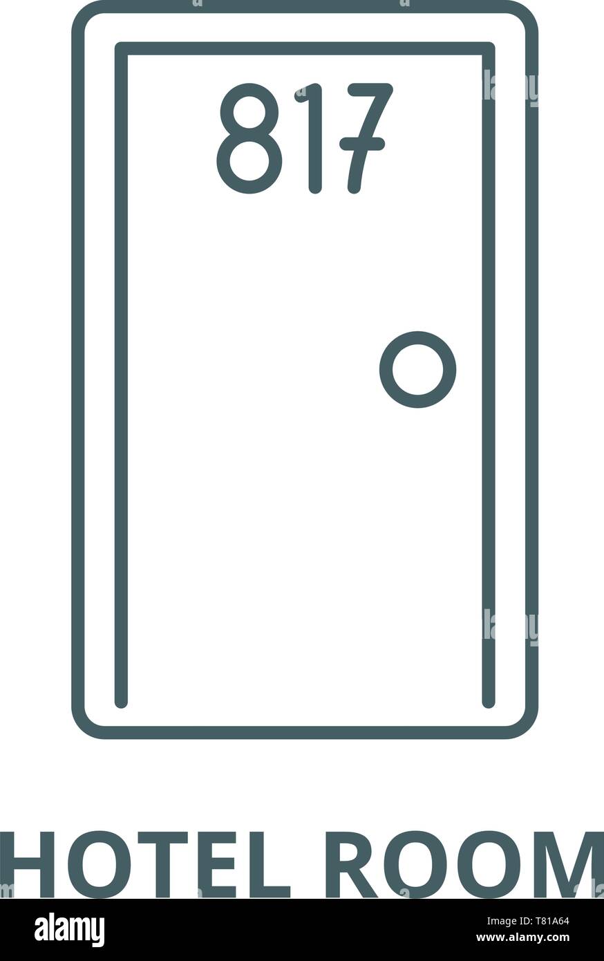 Hotel room vector line icon, linear concept, outline sign, symbol Stock ...