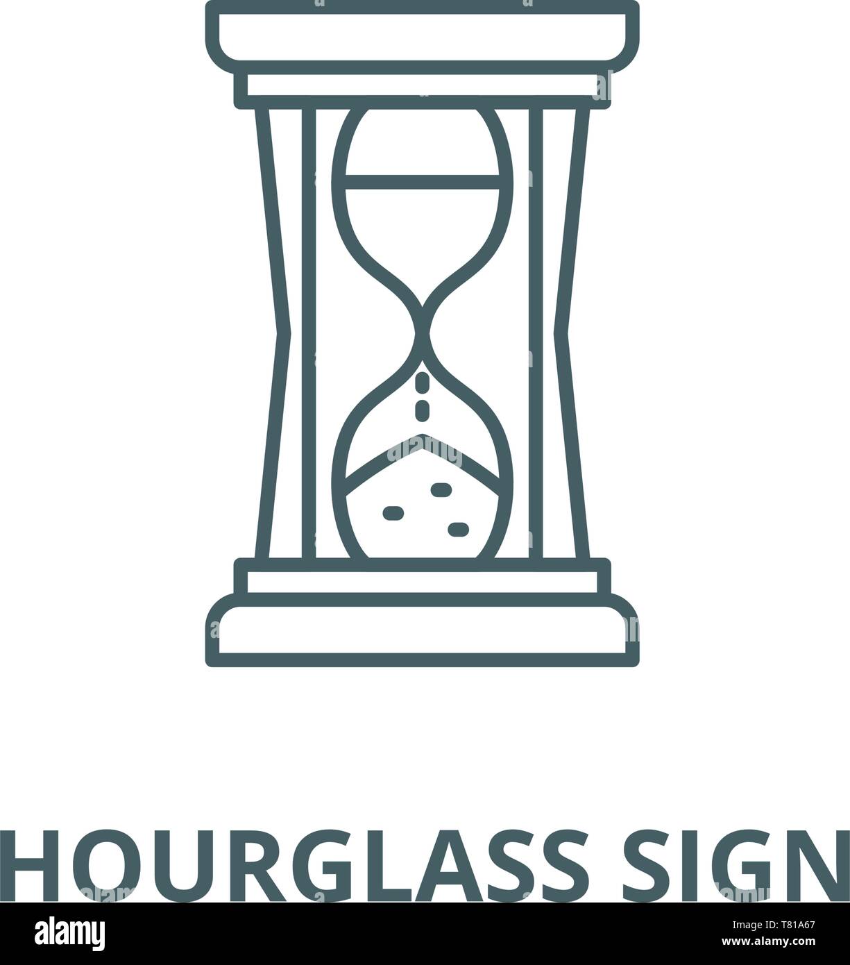 Hourglass sign vector line icon, linear concept, outline sign, symbol ...