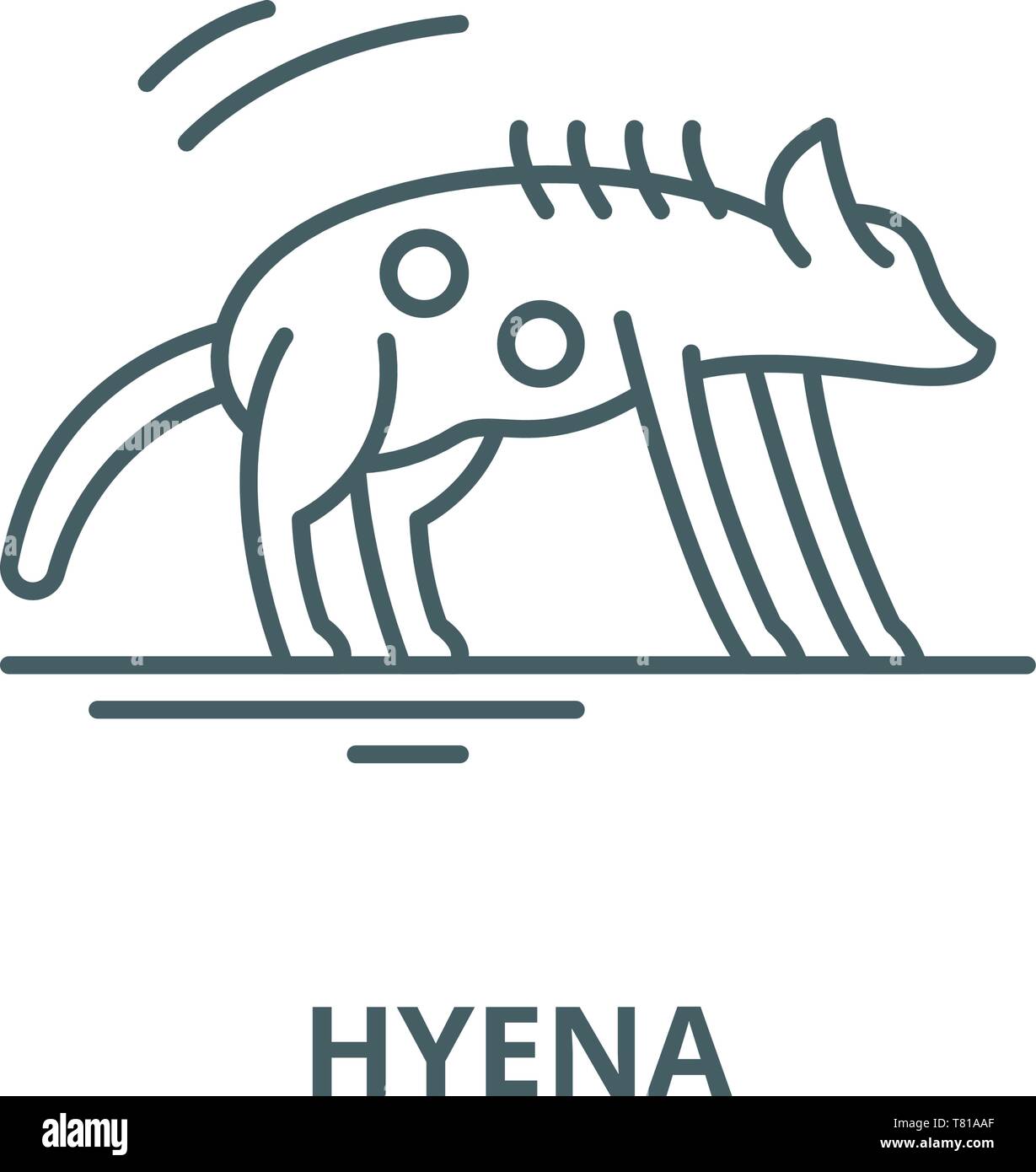 Hyena vector line icon, linear concept, outline sign, symbol Stock ...