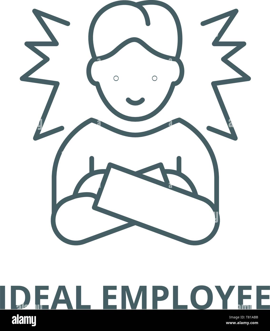 Ideal employee vector line icon, linear concept, outline sign, symbol ...