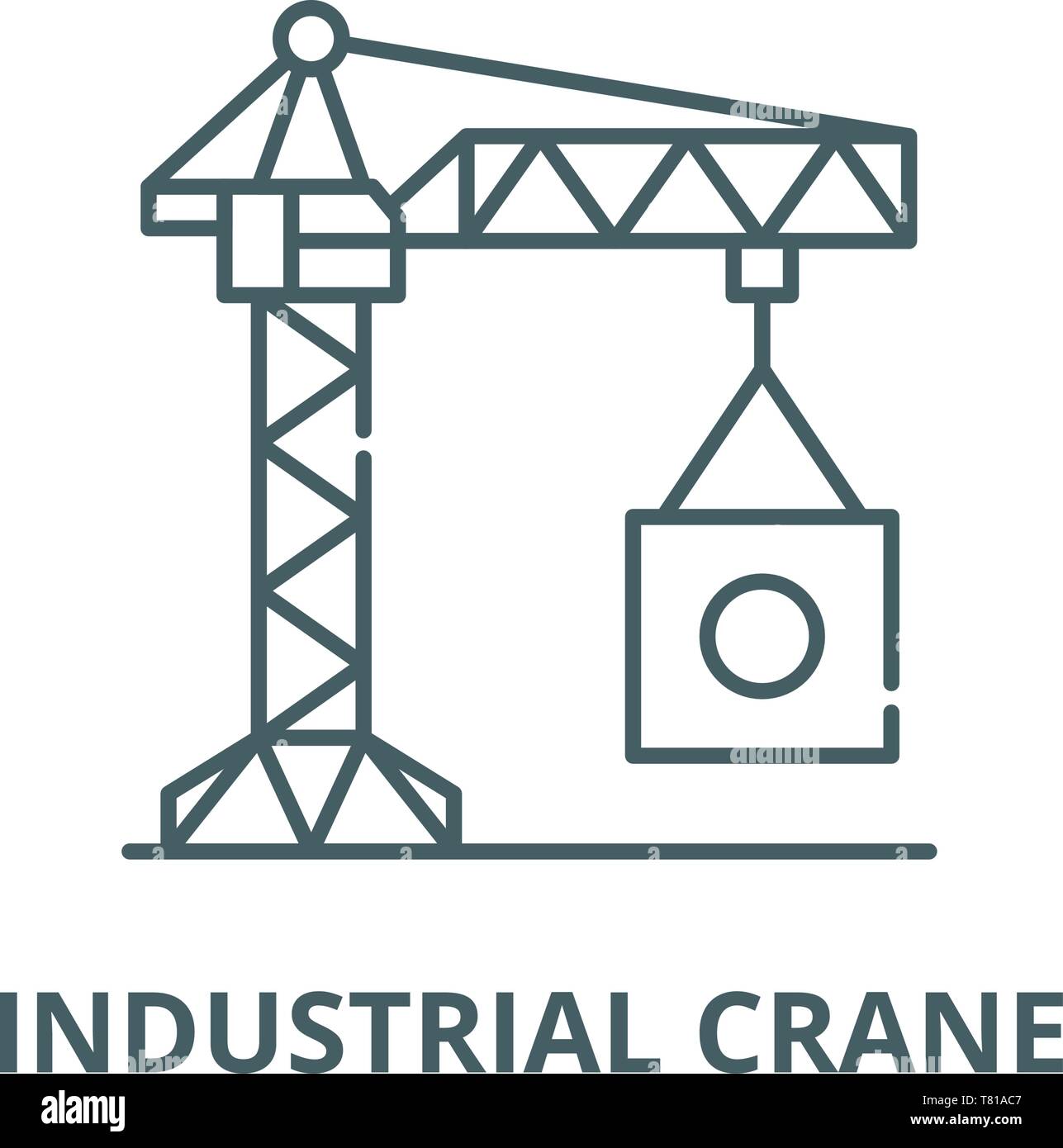 Industrial crane vector line icon, linear concept, outline sign, symbol ...