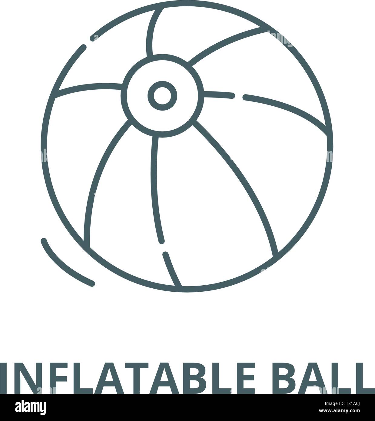 Inflatable ball vector line icon, linear concept, outline sign, symbol ...