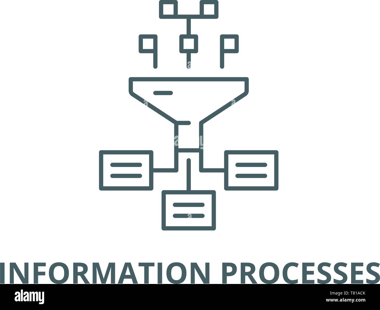 Information processes vector line icon, linear concept, outline sign ...