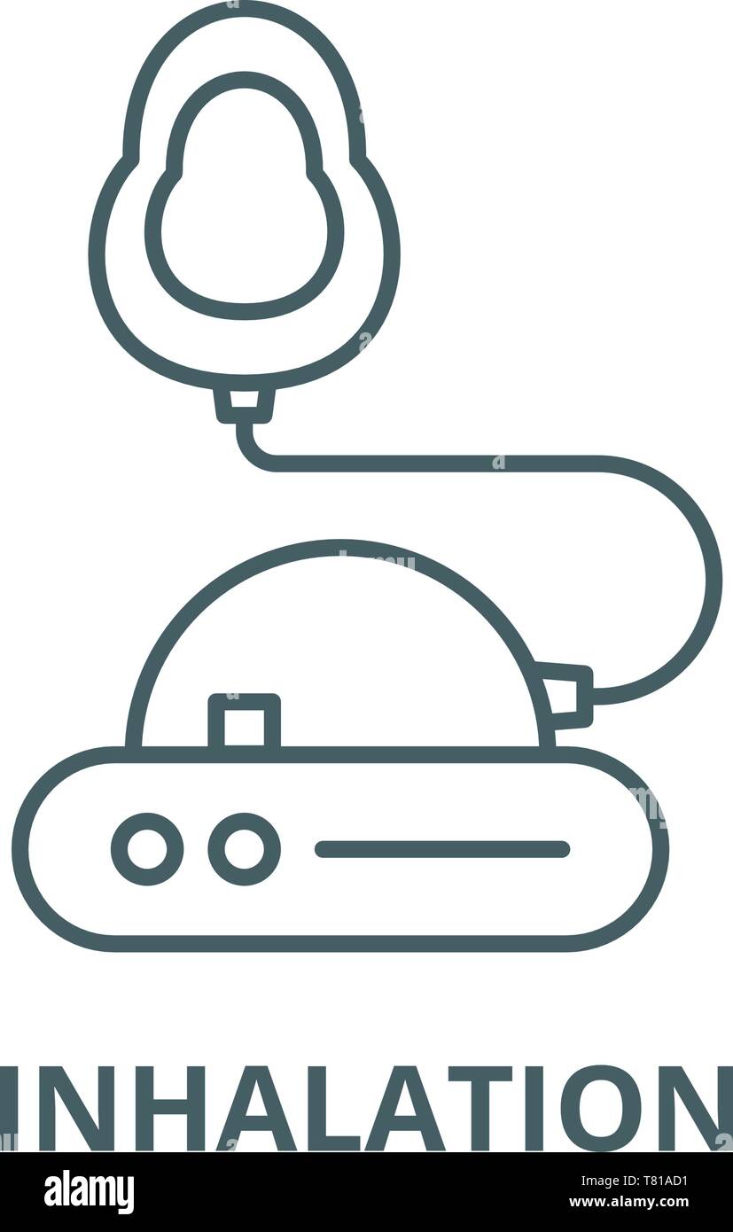 Inhalation vector line icon, linear concept, outline sign, symbol Stock ...