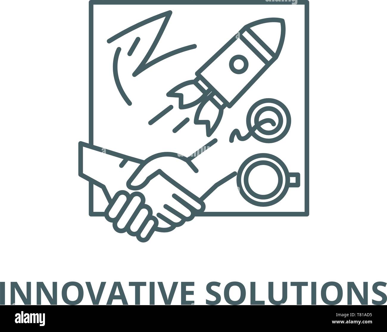 Innovative solutions vector line icon, linear concept, outline sign ...