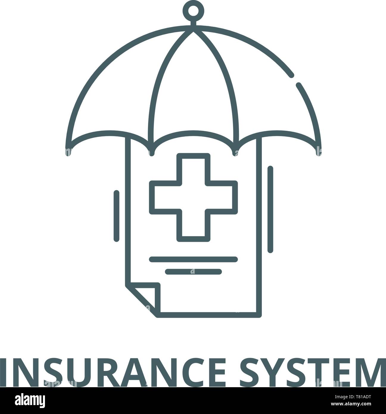 Insurance system vector line icon, linear concept, outline sign, symbol ...