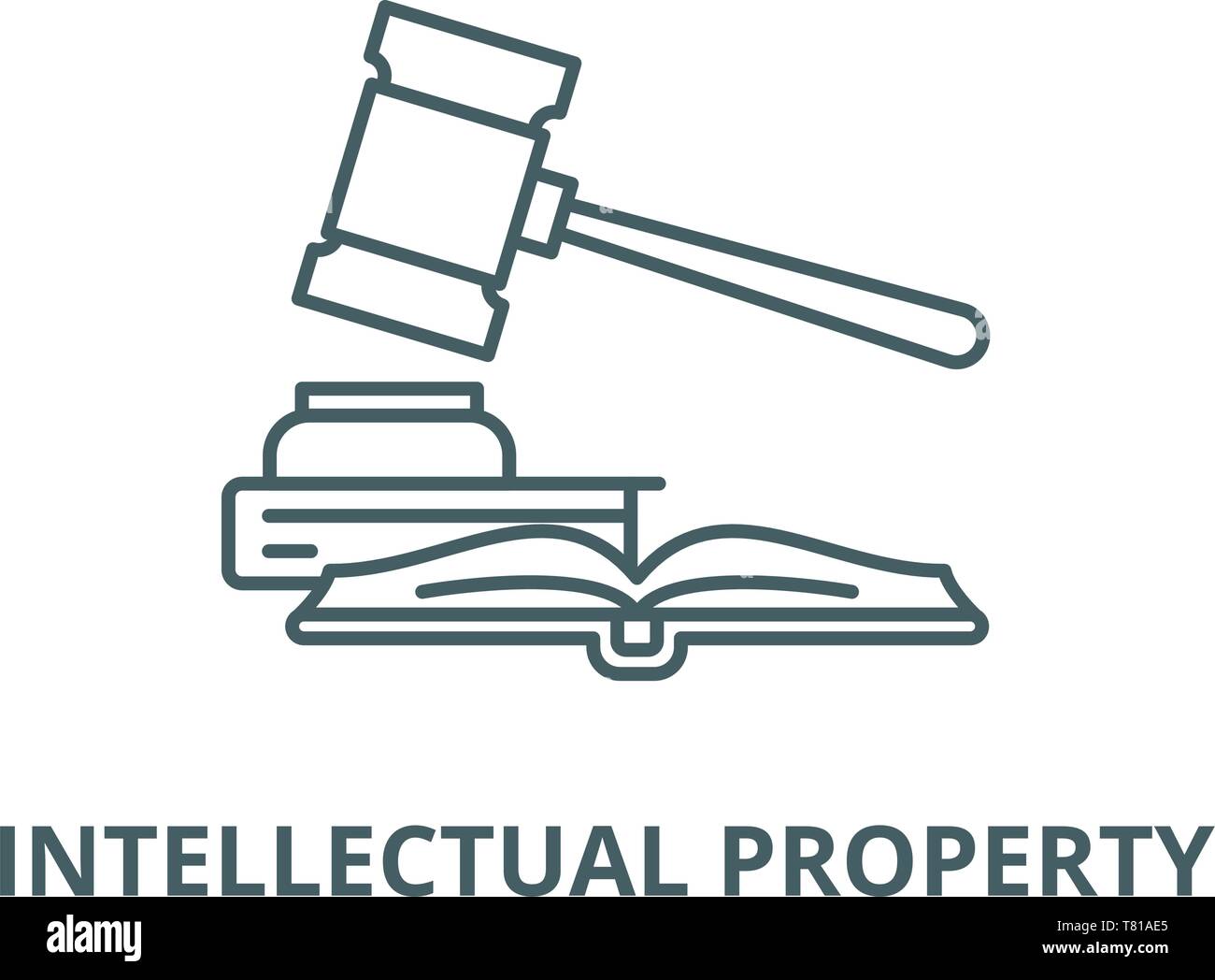 Intellectual property vector line icon, linear concept, outline sign ...