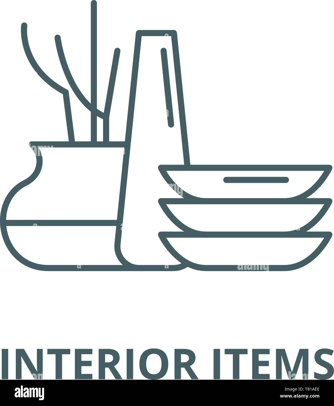 Interior items vector line icon, linear concept, outline sign, symbol ...