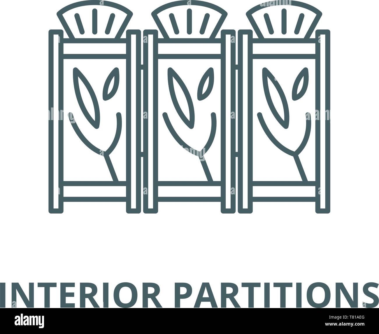 Interior partitions vector line icon, linear concept, outline sign ...