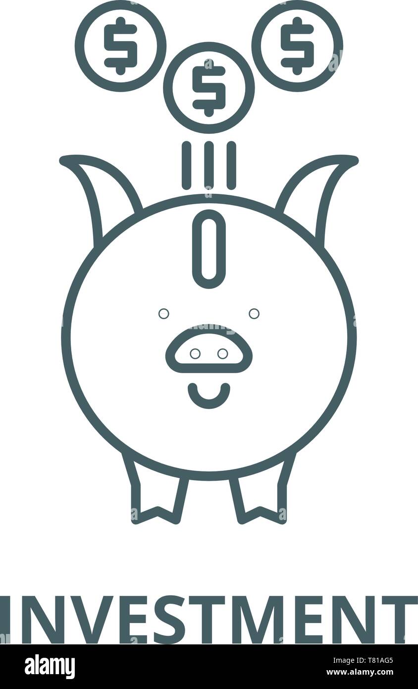 Investment vector line icon, linear concept, outline sign, symbol Stock ...