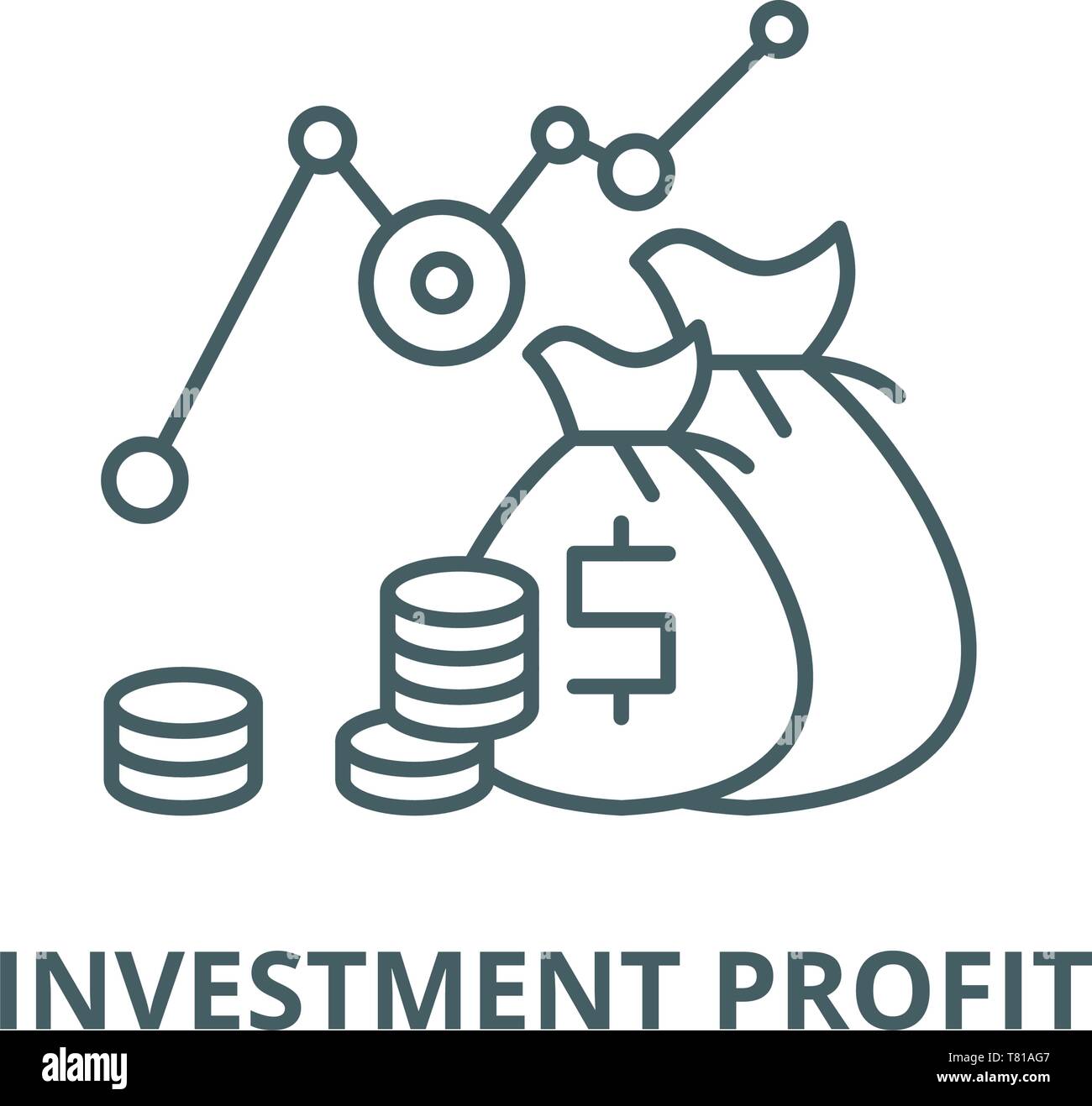 Investment profit vector line icon, linear concept, outline sign ...