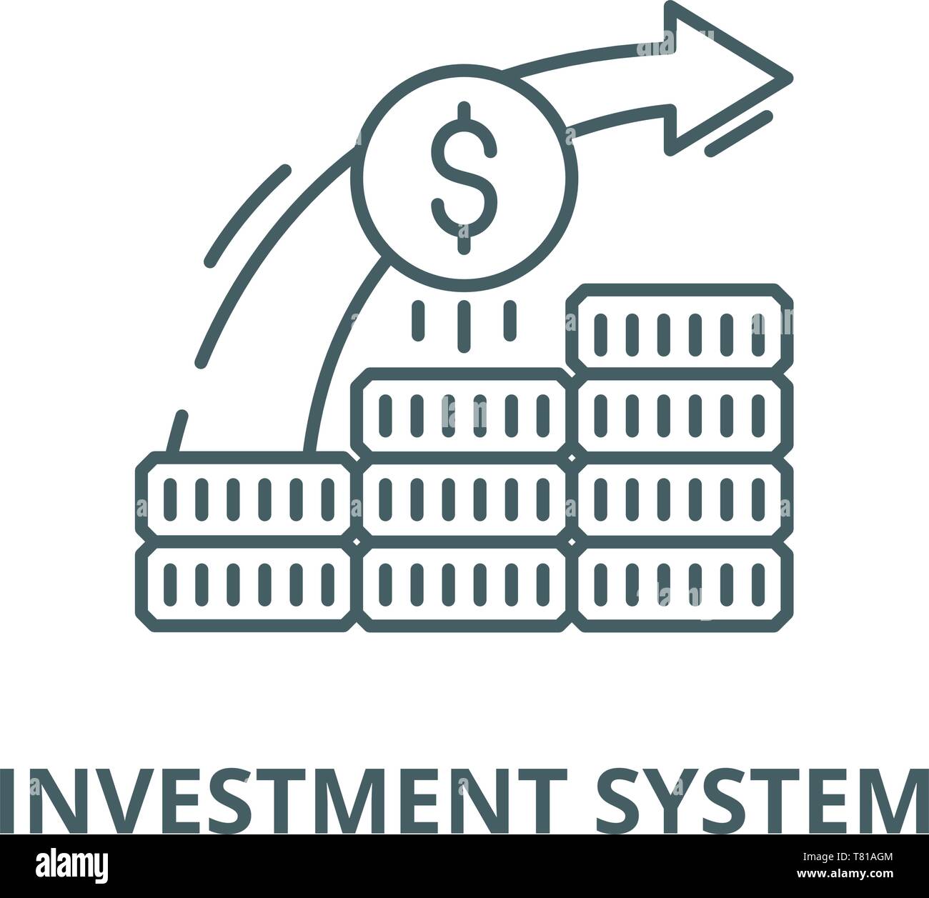 Investment system vector line icon, linear concept, outline sign ...