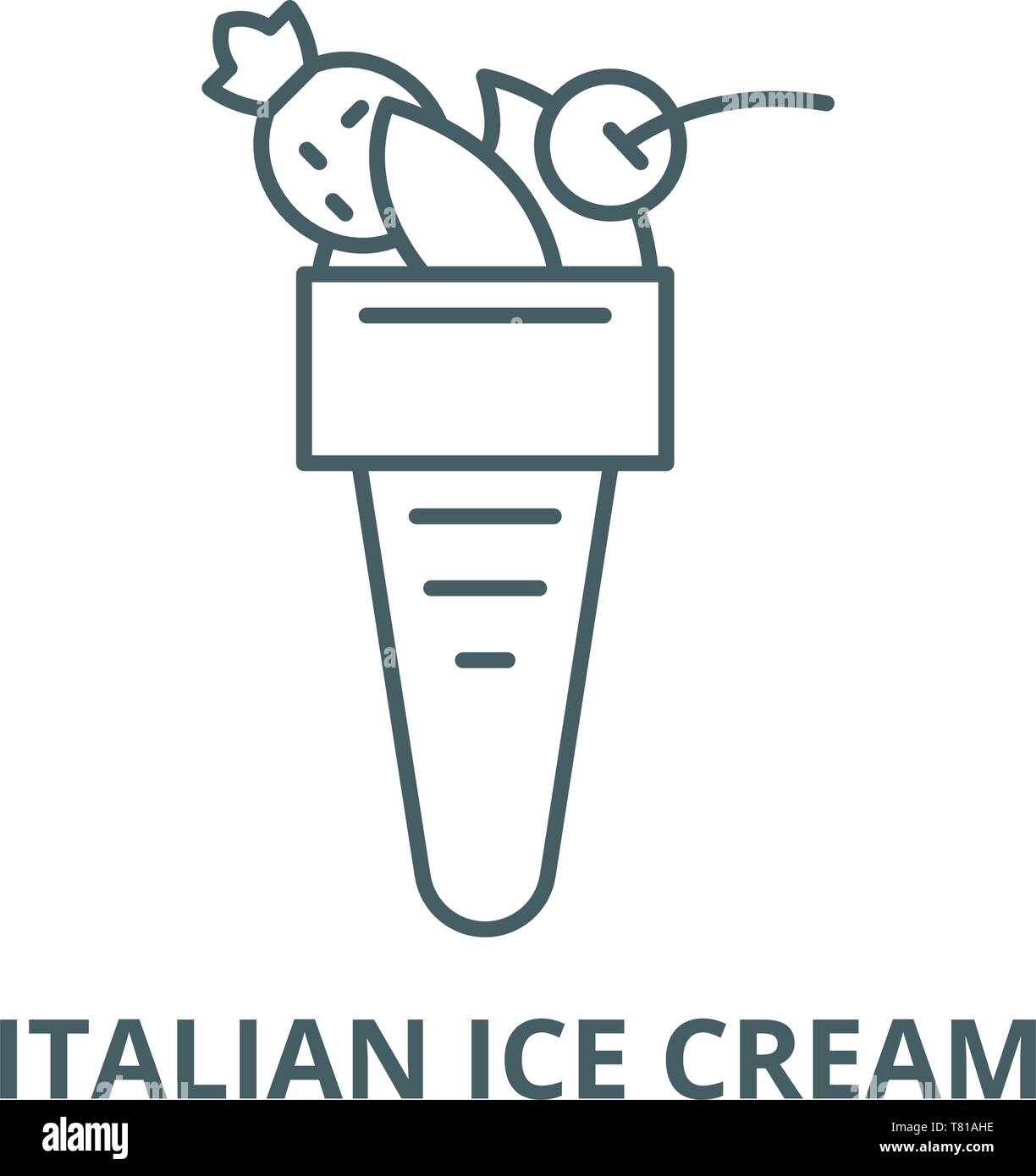 Italian ice cream vector line icon, linear concept, outline sign ...