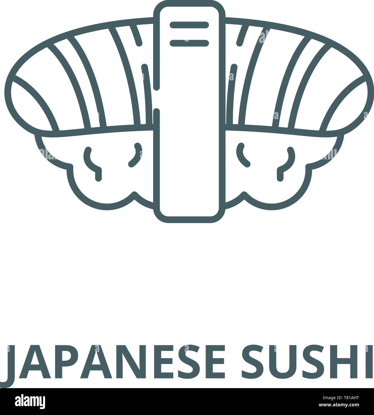 Japanese sushi vector line icon, linear concept, outline sign, symbol ...