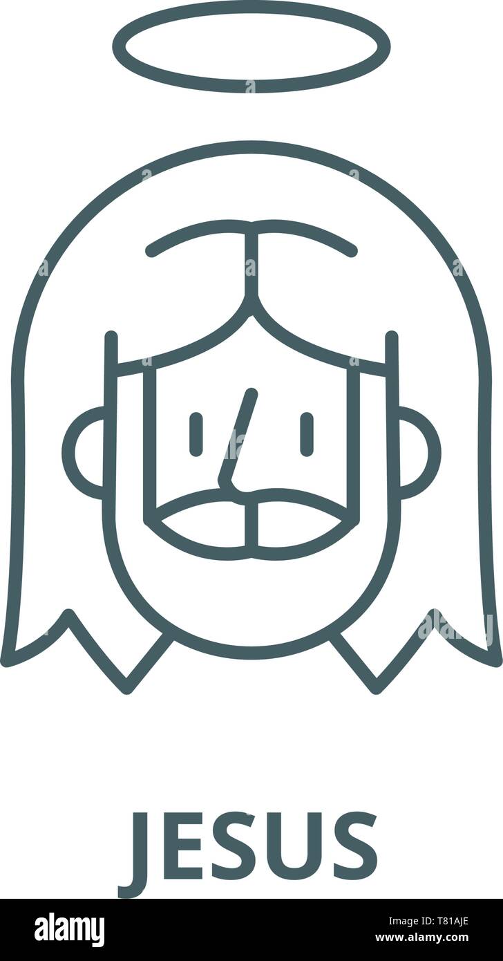 Jesus vector line icon, linear concept, outline sign, symbol Stock ...