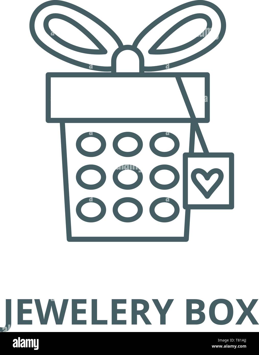 Jewelery box vector line icon, linear concept, outline sign, symbol ...