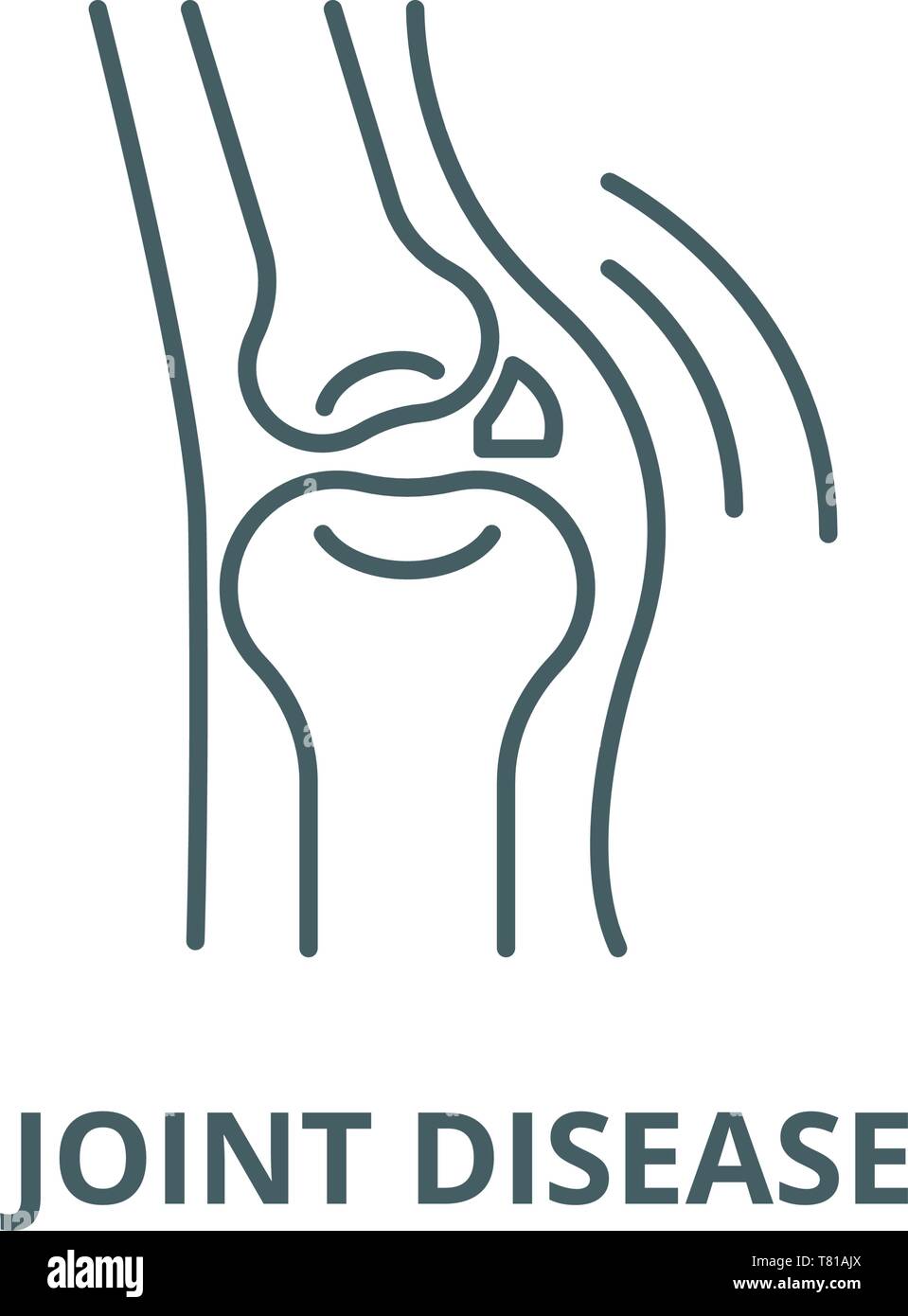 Joint disease vector line icon, linear concept, outline sign, symbol ...