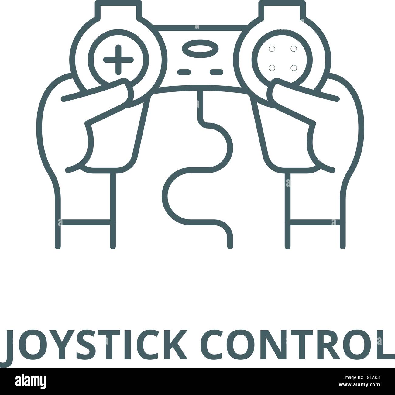 Joystick control vector line icon, linear concept, outline sign, symbol ...