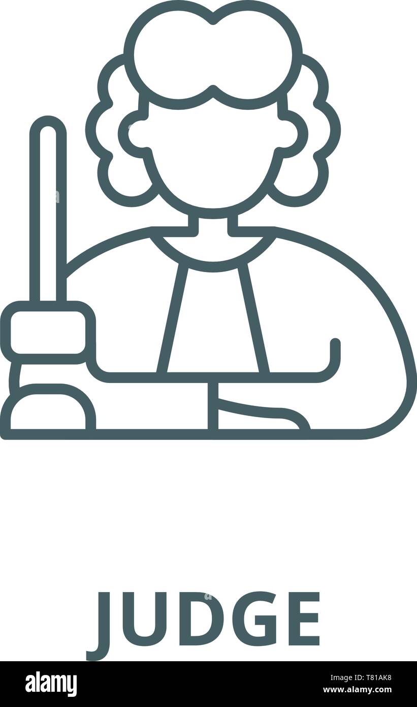 Judge vector line icon, linear concept, outline sign, symbol Stock ...