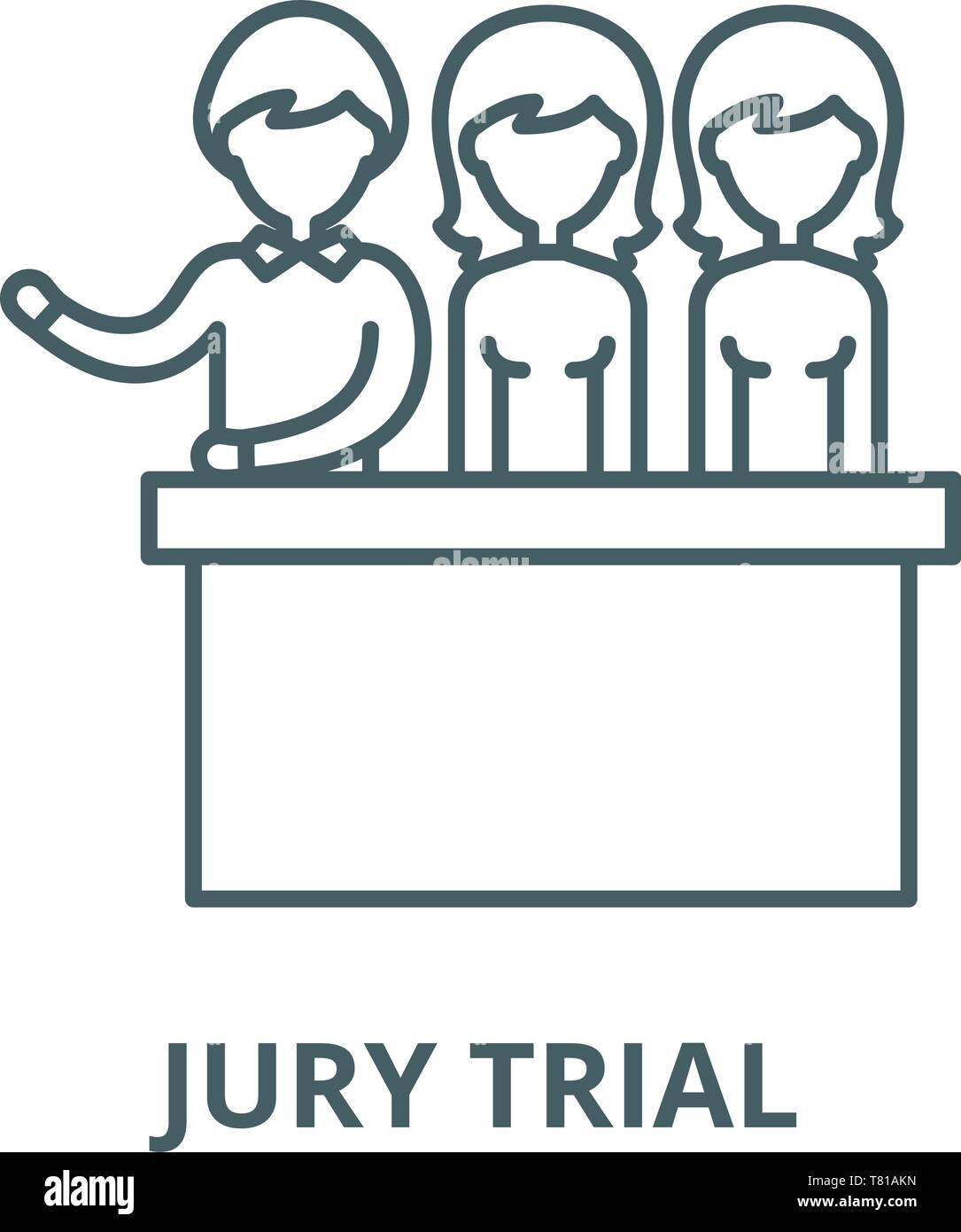 Jury trial vector line icon, linear concept, outline sign, symbol Stock ...