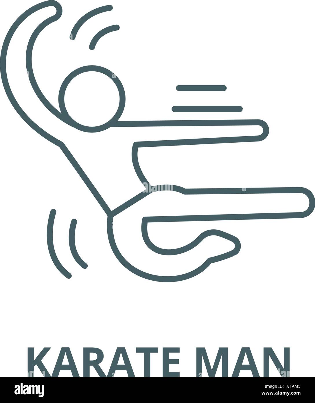 Karate man vector line icon, linear concept, outline sign, symbol Stock ...