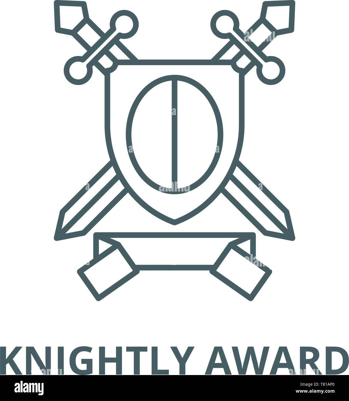 Knightly award vector line icon, linear concept, outline sign, symbol ...