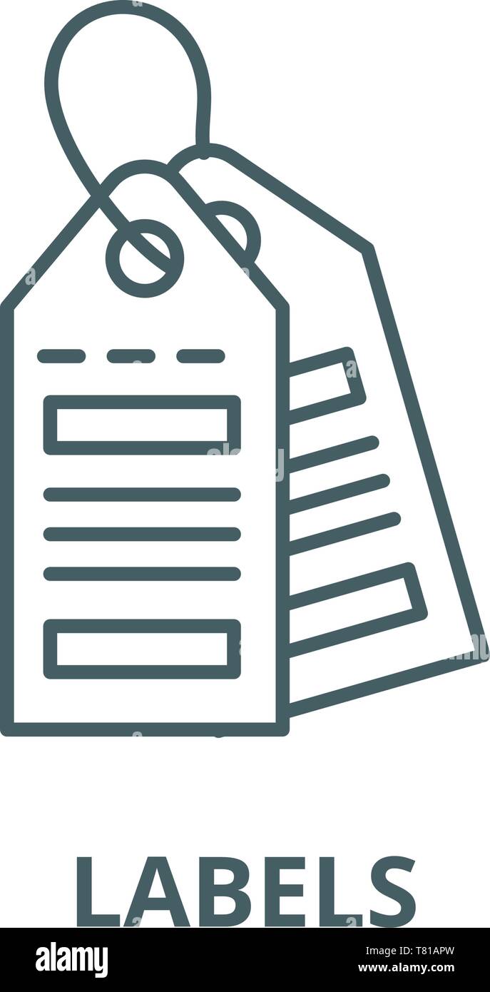 Labels vector line icon, linear concept, outline sign, symbol Stock ...
