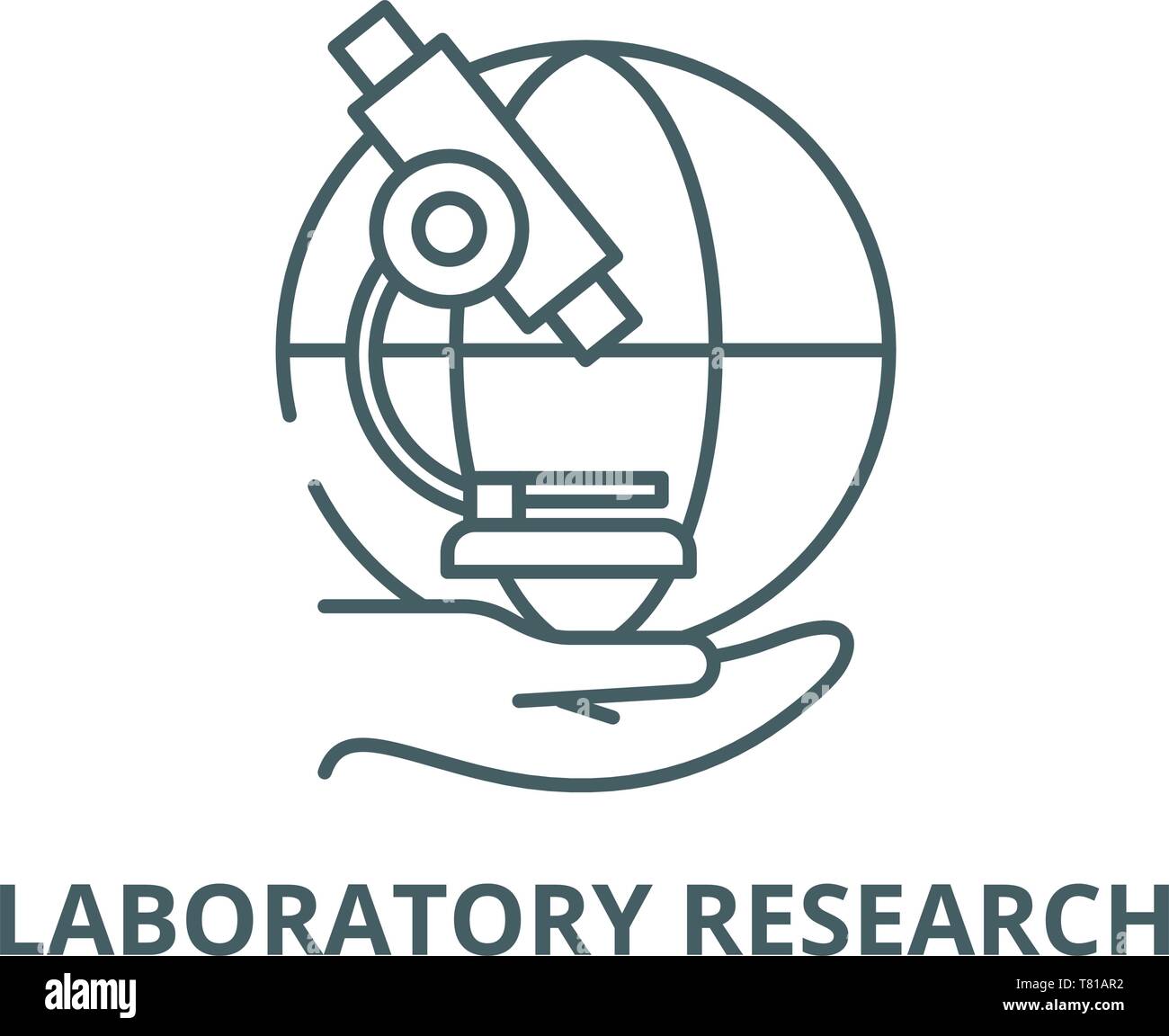 Laboratory research vector line icon, linear concept, outline sign ...