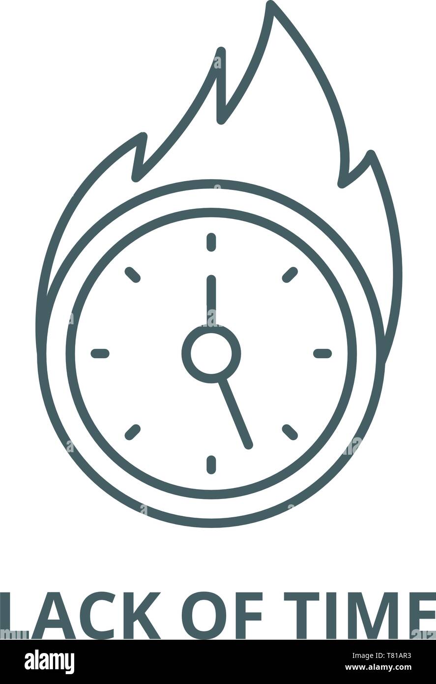 Lack of time vector line icon, linear concept, outline sign, symbol ...