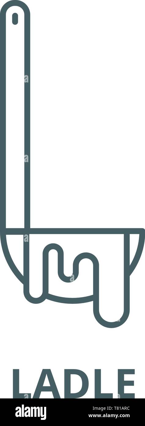Ladle vector line icon, linear concept, outline sign, symbol Stock ...