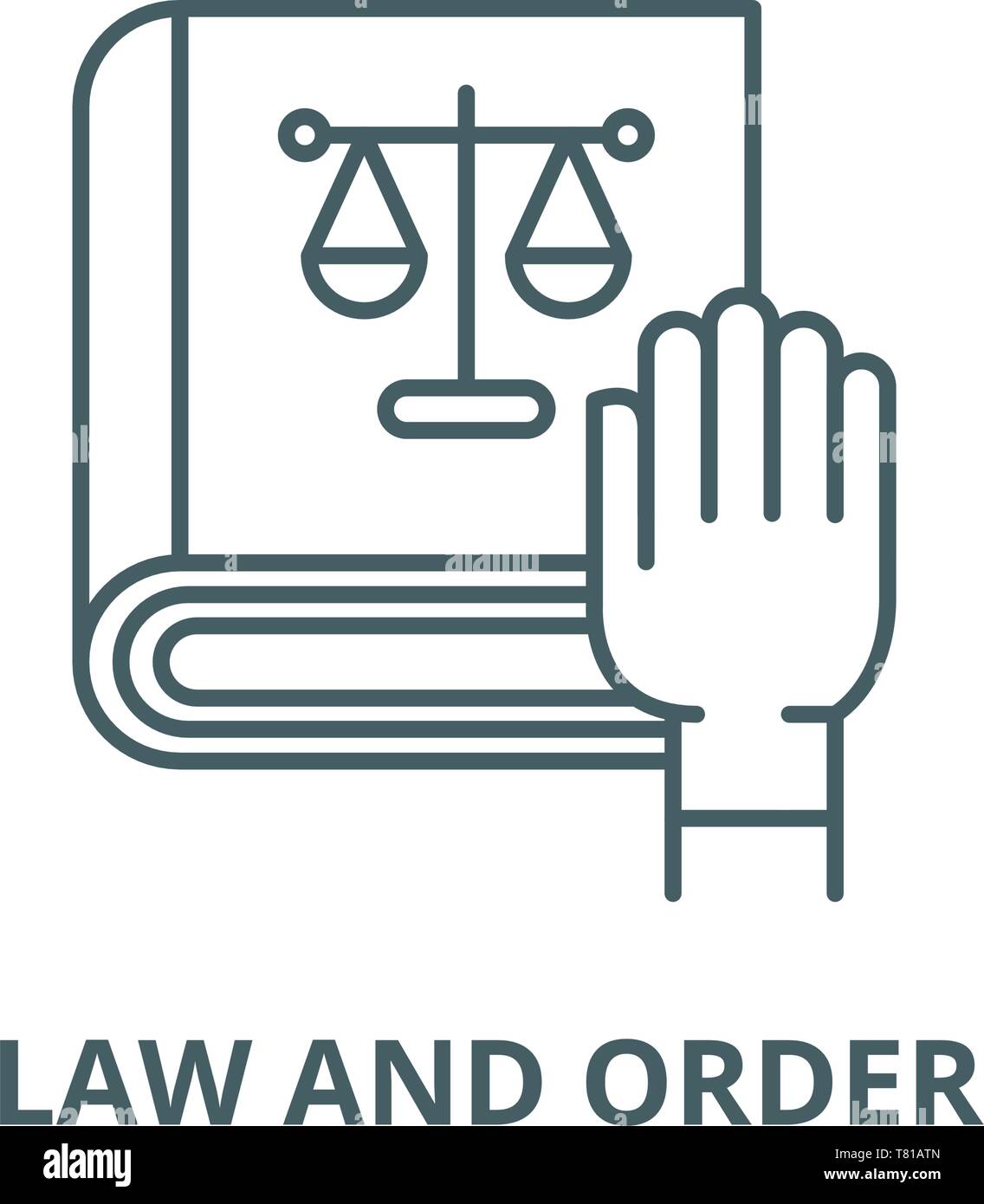 Law and order vector line icon, linear concept, outline sign, symbol ...