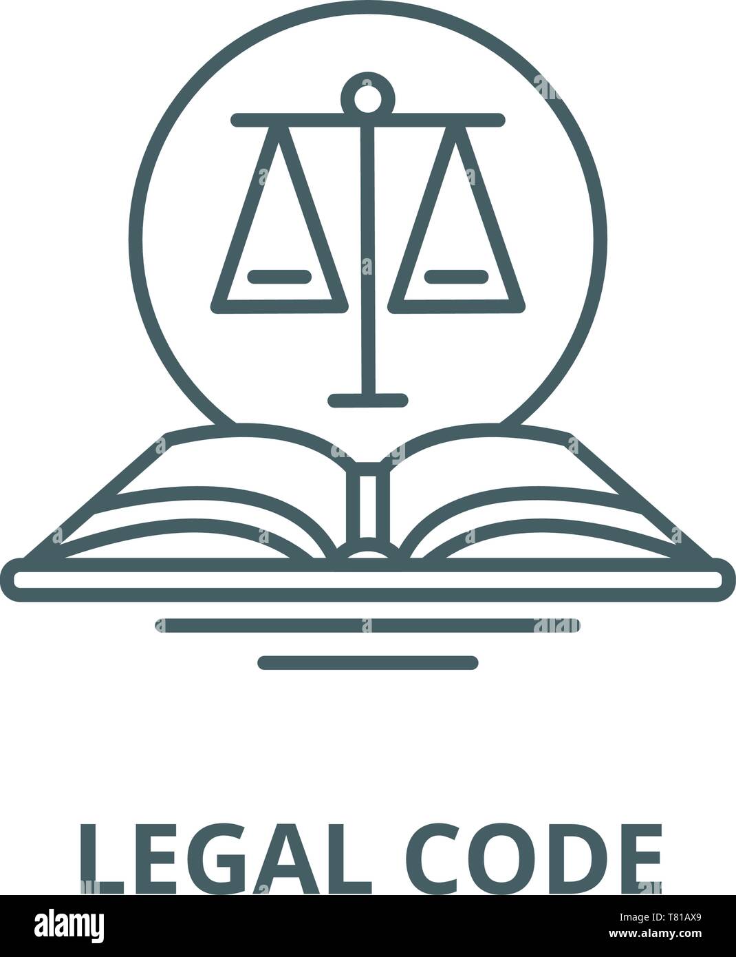 Legal code vector line icon, linear concept, outline sign, symbol Stock ...