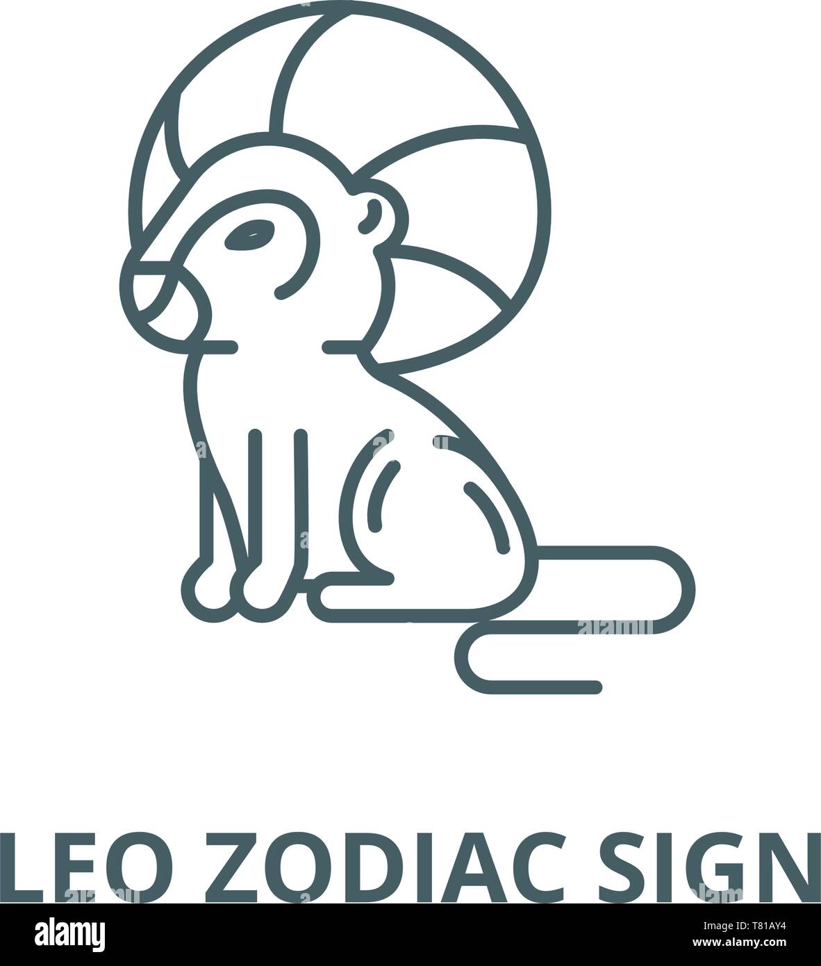 Leo zodiac sign vector line icon, linear concept, outline sign, symbol ...