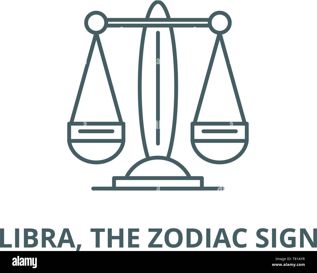 Libra, the zodiac sign vector line icon, linear concept, outline sign ...