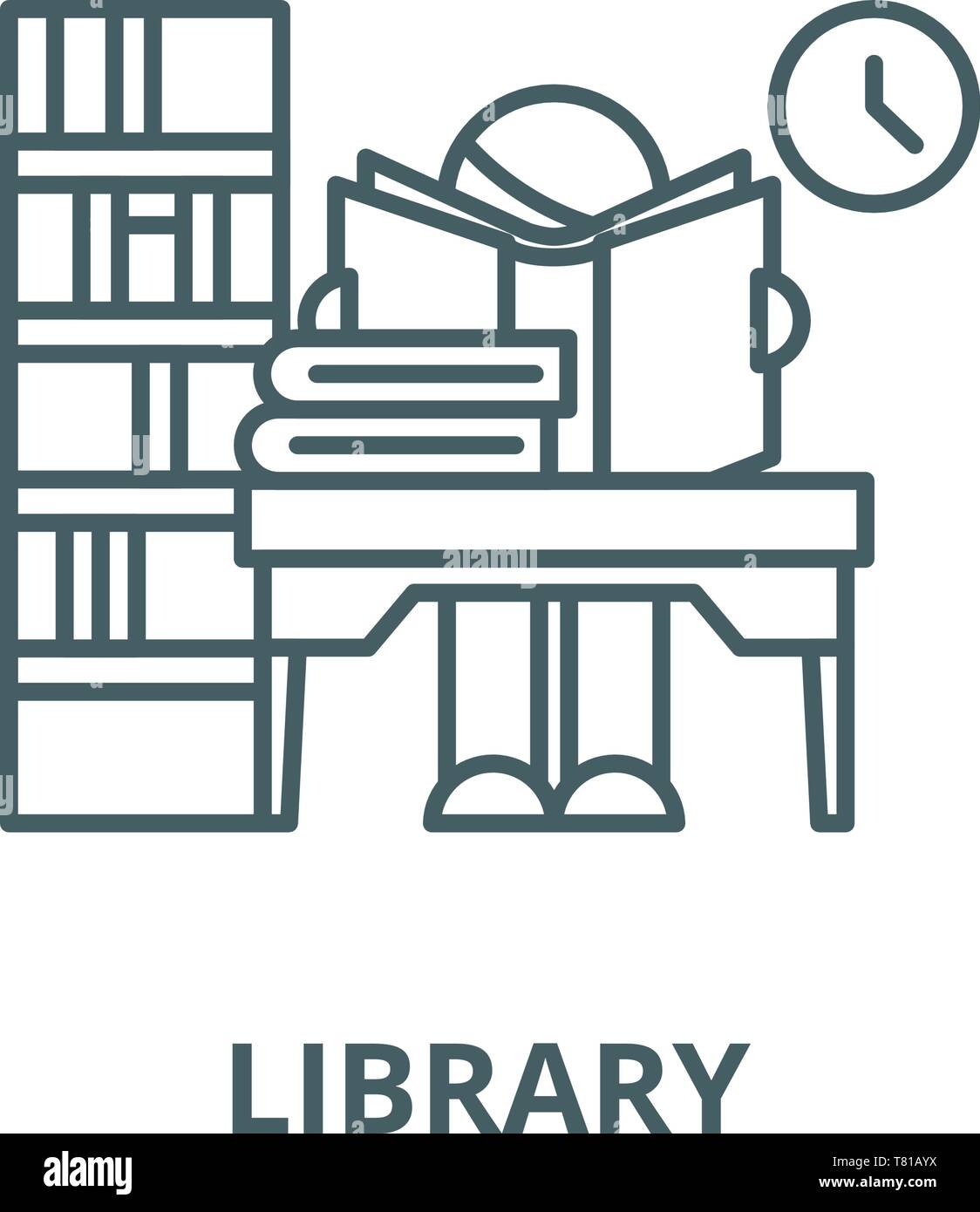Library vector line icon, linear concept, outline sign, symbol Stock ...
