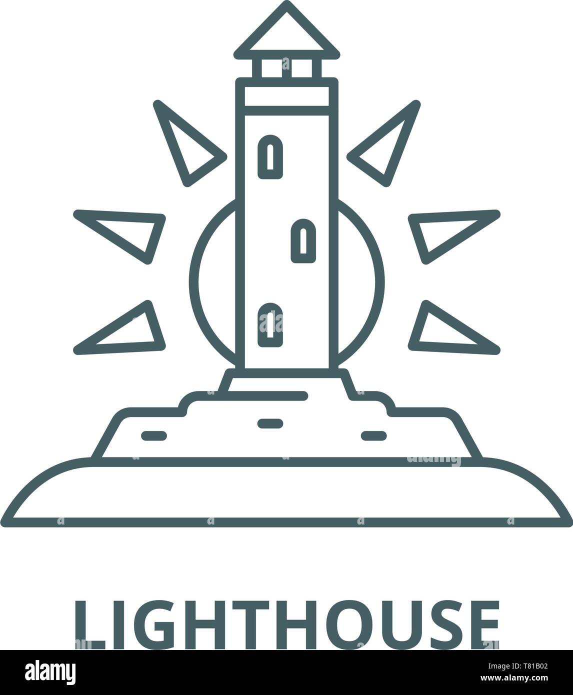 Lighthouse vector line icon, linear concept, outline sign, symbol Stock ...