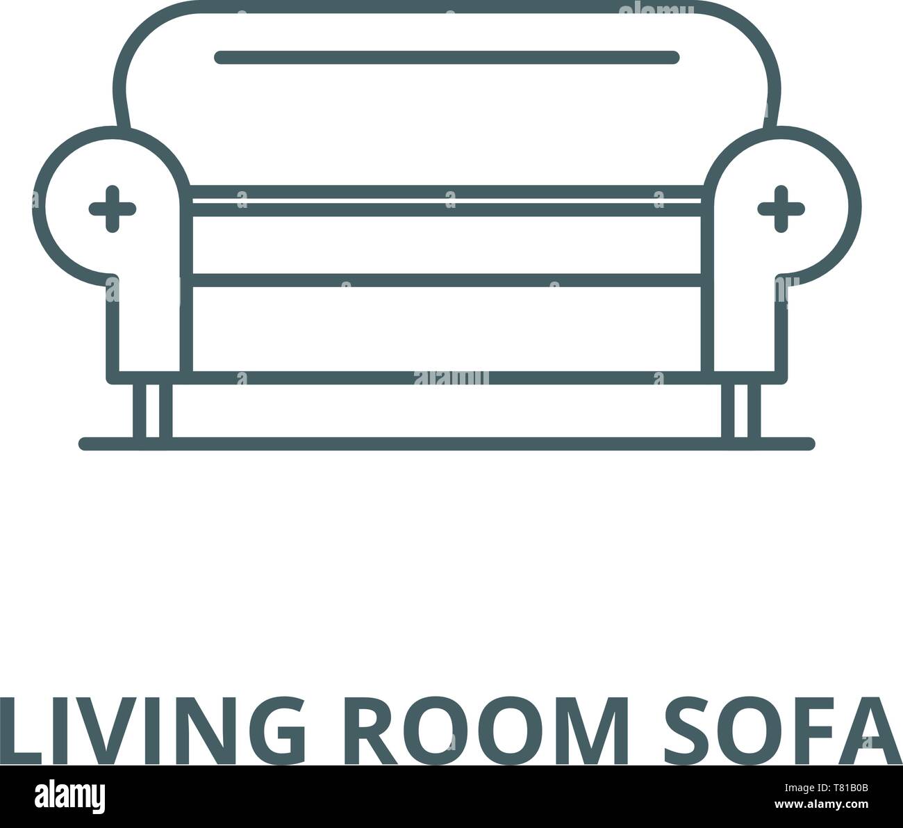 Living room sofa vector line icon, linear concept, outline sign, symbol ...
