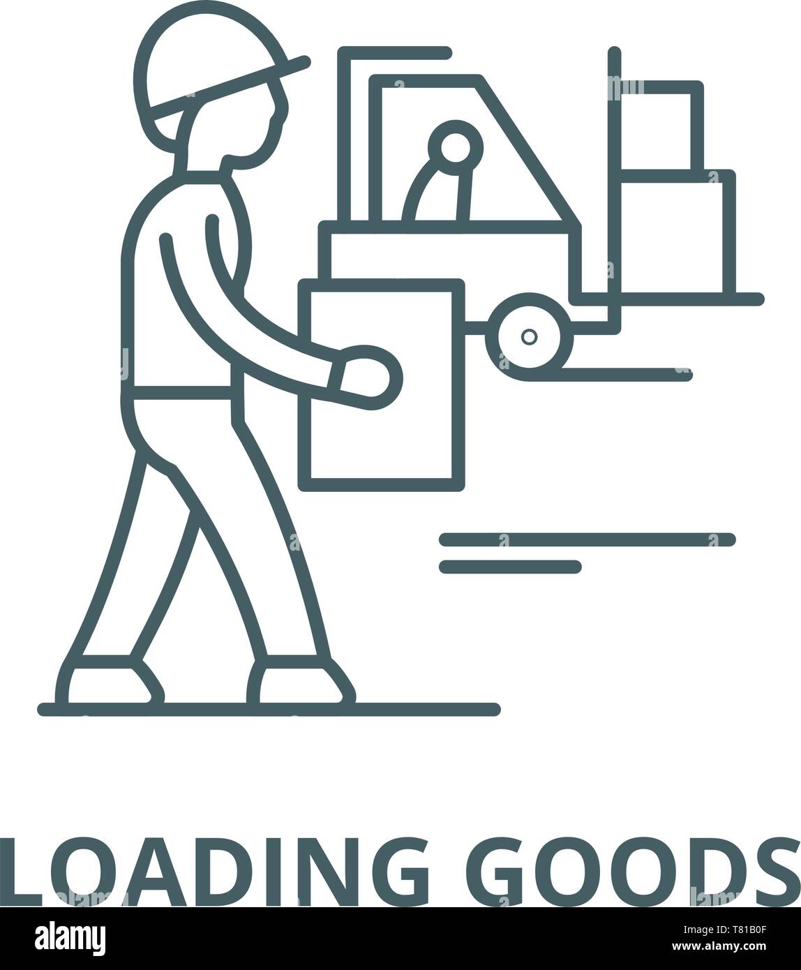 Loading goods vector line icon, linear concept, outline sign, symbol ...
