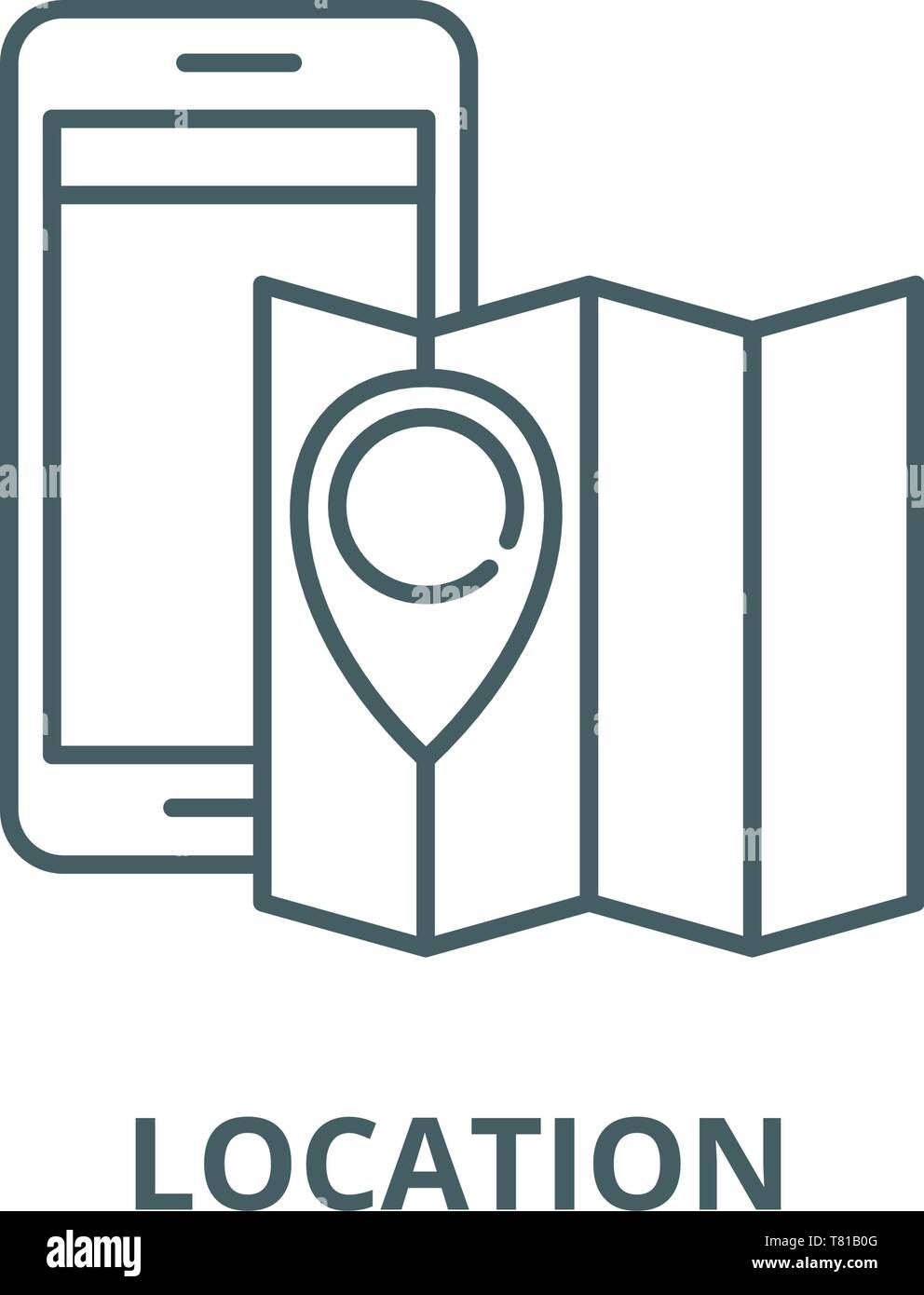 Location vector line icon, linear concept, outline sign, symbol Stock ...