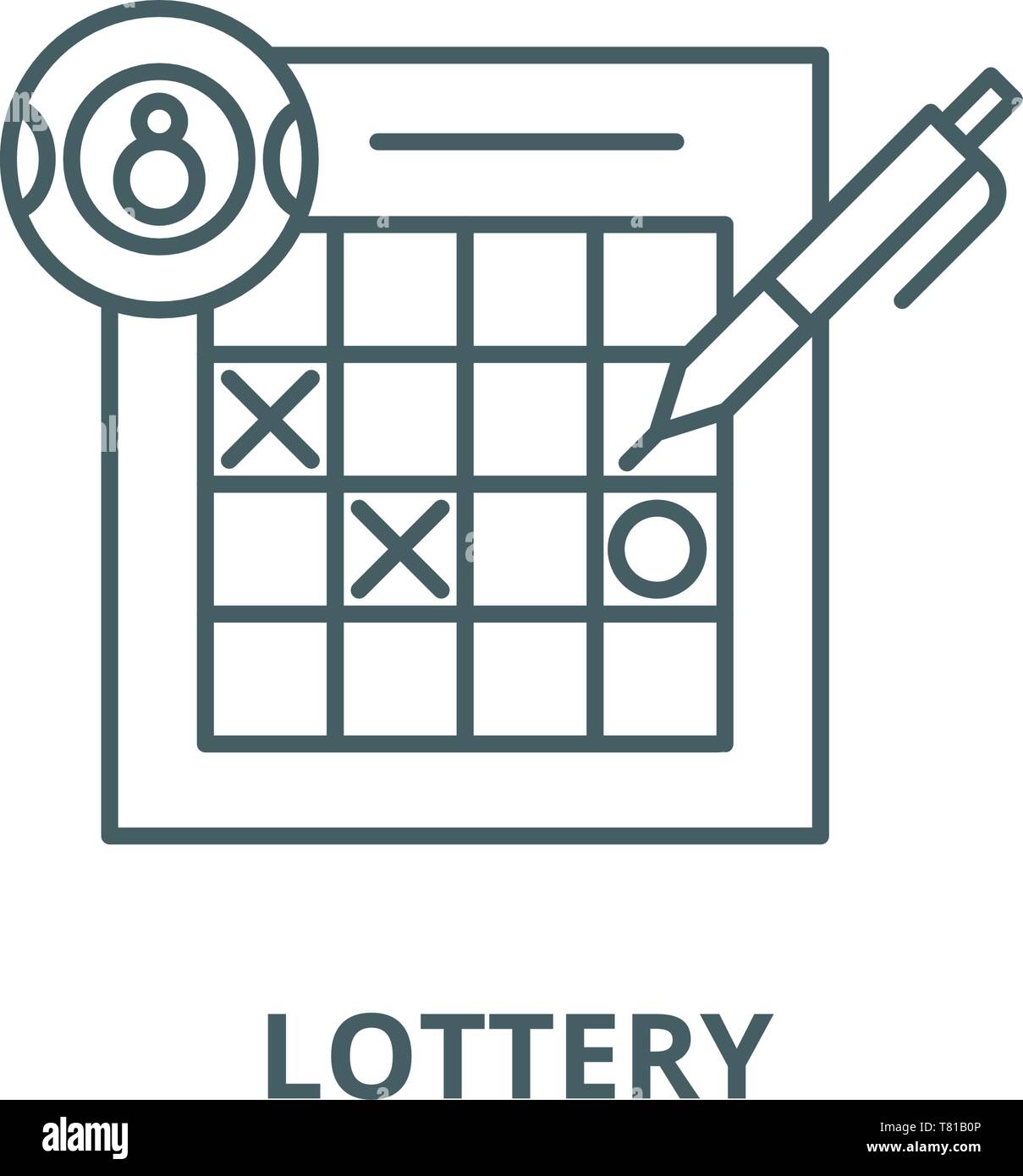 Lottery vector line icon, linear concept, outline sign, symbol Stock ...