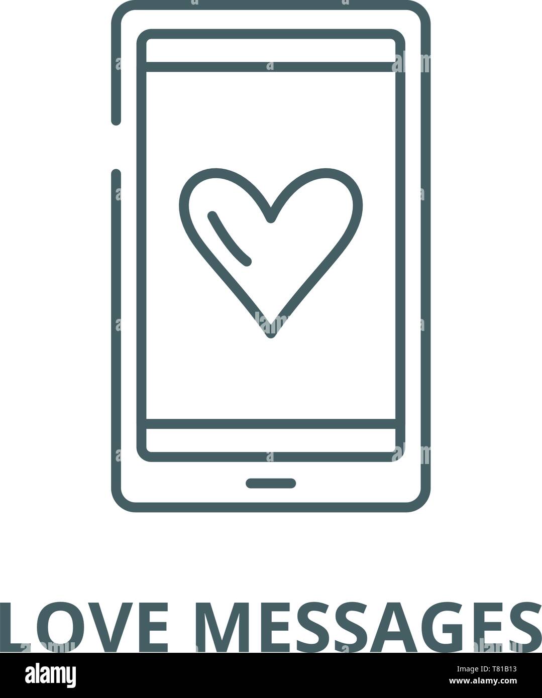Love messages vector line icon, linear concept, outline sign, symbol ...