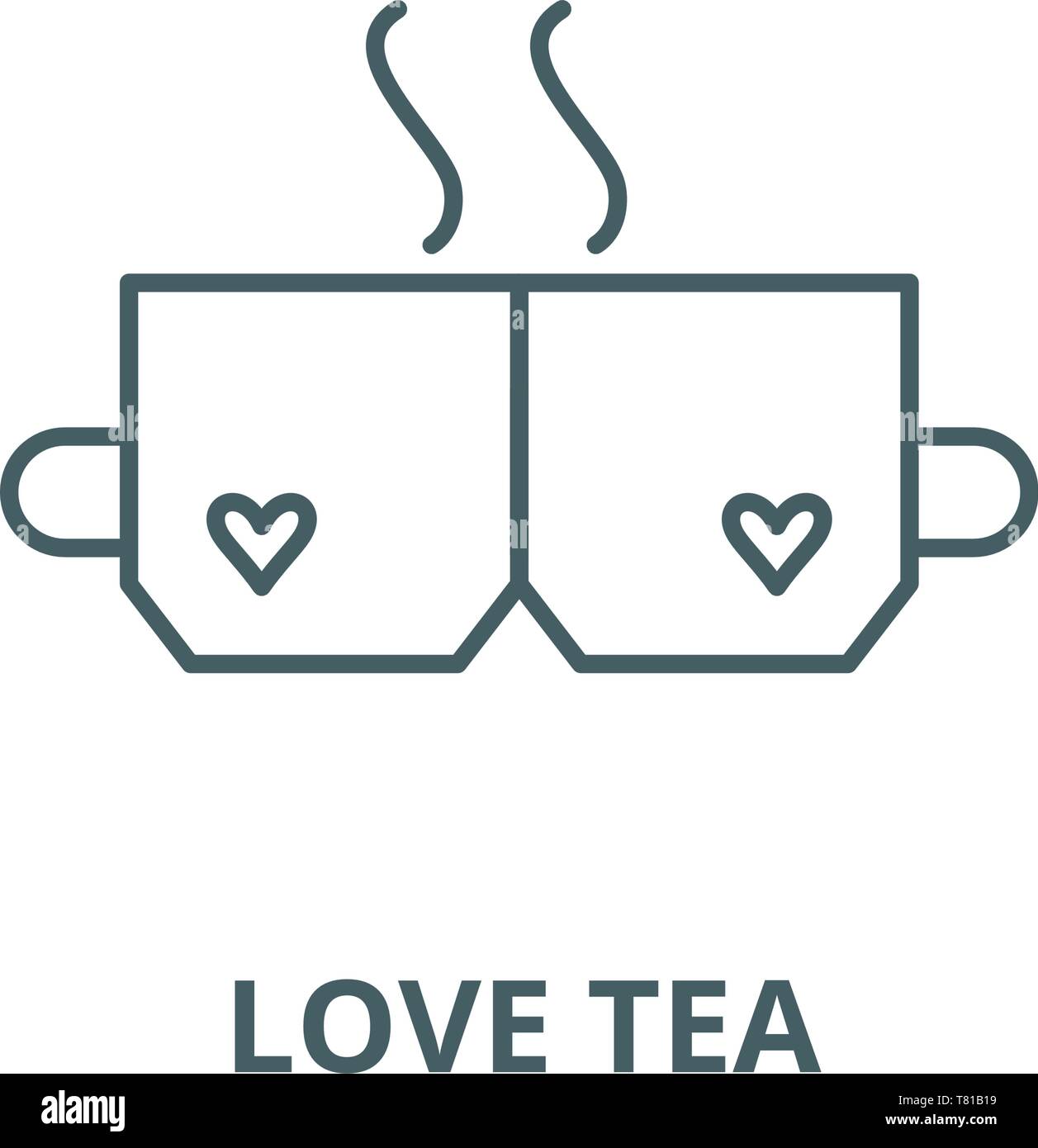 Love tea vector line icon, linear concept, outline sign, symbol Stock ...