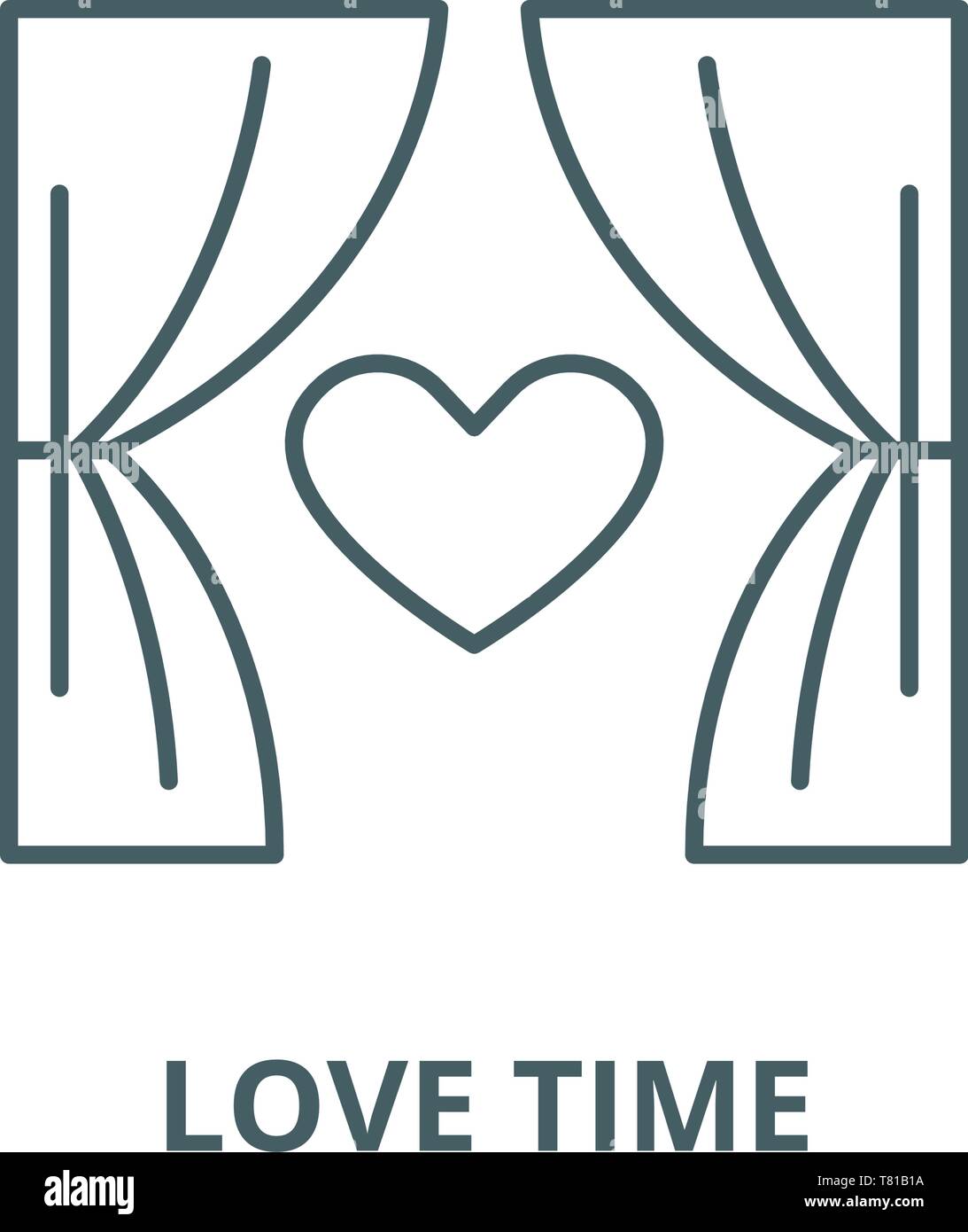 Love time vector line icon, linear concept, outline sign, symbol Stock ...
